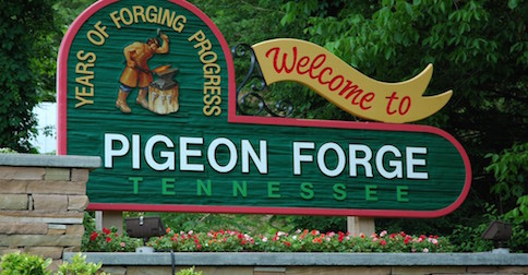 Welcome to Pigeon Forge sign - Inside Pigeon Forge TN