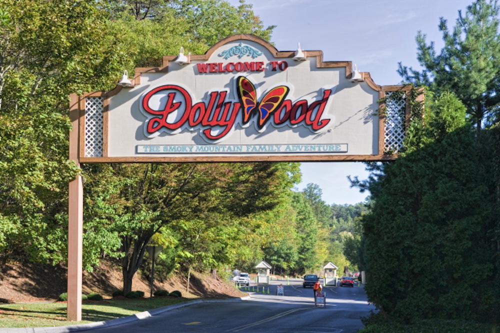 Dollywood entrance sign - Inside Pigeon Forge TN